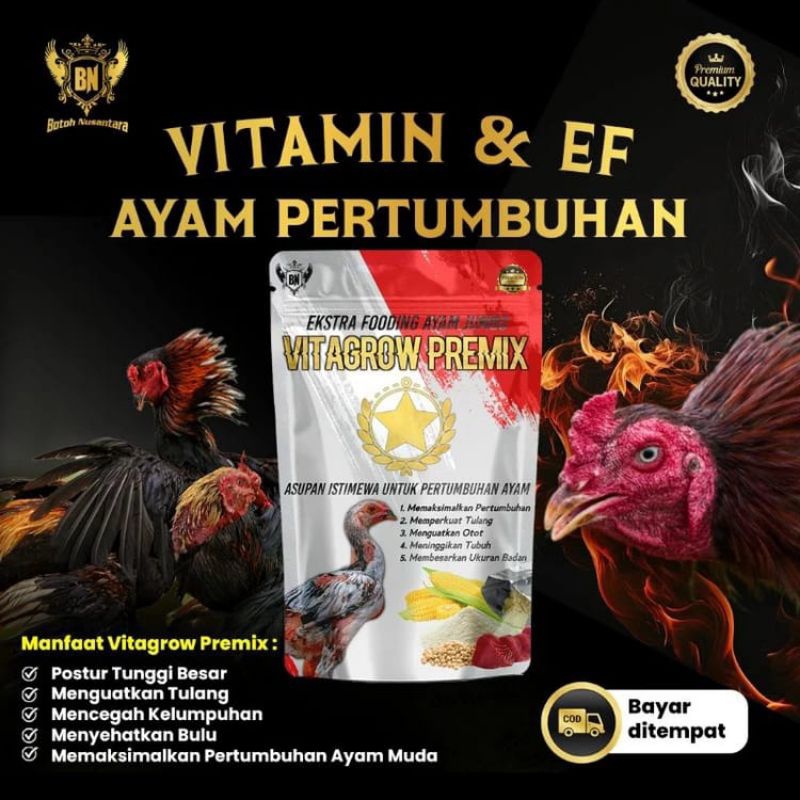 Jual Vitamin & Extra Fooding ayam masa pertumbuhan VITAGROW PREMIX ...