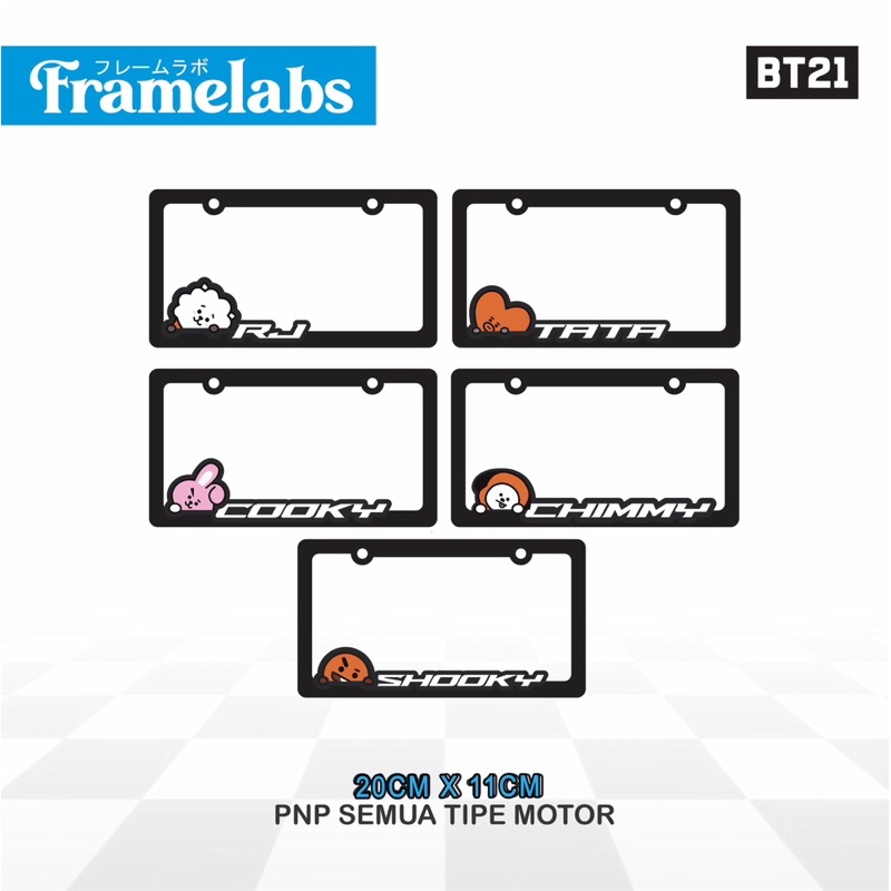 Jual Frame Plaf Motor Custom BT21 /Plat Nomor Kendaraan Akrilik ...