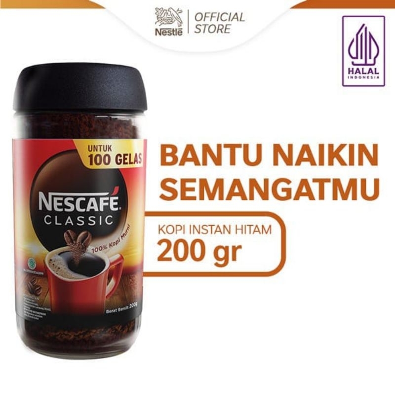 Jual NESCAFE Classic Kopi Instan Kopi Hitam 200g dan 100 gr | Shopee Indonesia