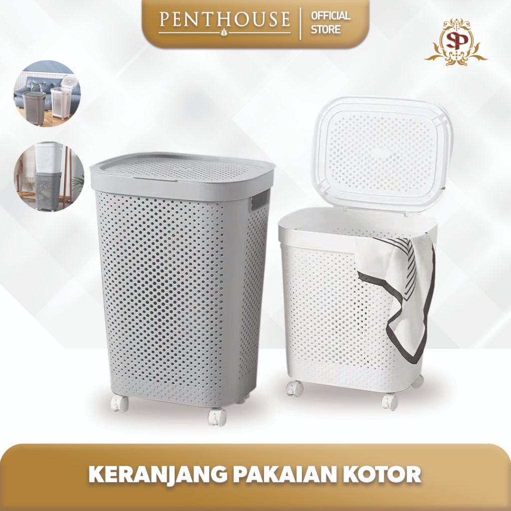Jual Tempat Keranjang Baju Kotor Storage Box Laundry dengan Roda ...