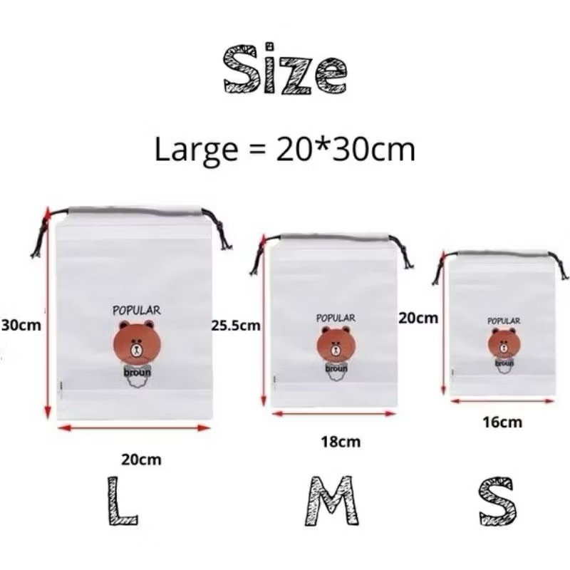 Jual Pouch Travel Organizer Serut ALL SIZE / Travel Pouch / Pouch serut ...