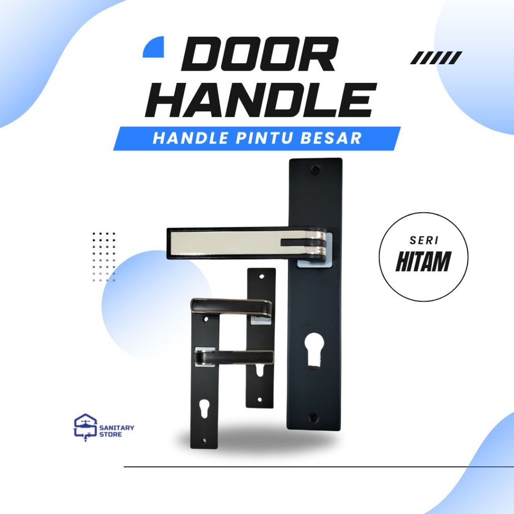 Jual Handle Pintu Hitam Besar Ukuran 25cm/ Kunci Pintu full besi ...