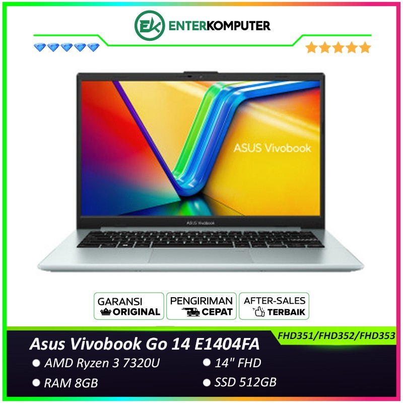 Jual Asus Vivobook Go 14 E1404FA-FHD351/FHD352/FHD353 - Ryzen 3 7320U ...