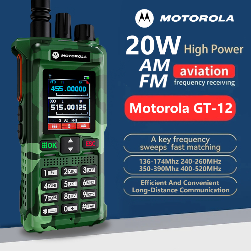 Jual HT Motorola GT12 Two Way Radio Dual Band Walkie Talkie Jarak Jauh 25KM Daya Tinggi 20Watt ...