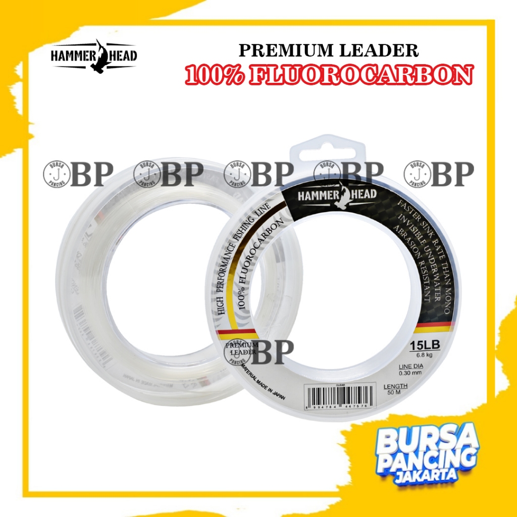 Jual Senar Pancing Leader Hammerhead Fluoro Carbon 50M Transparant Fast ...