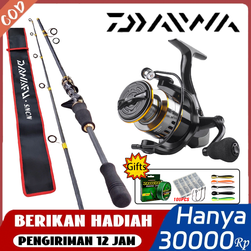 Jual DAIWA Reel Pancing Set Portable Fishing Rod Reel Set 2 Section 12 ...