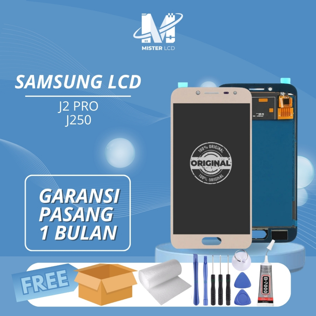 Jual LCD SAMSUNG J250 / J2 PRO 2018 KONTRAS FULLSET ORIGINAL FREE LEM ...