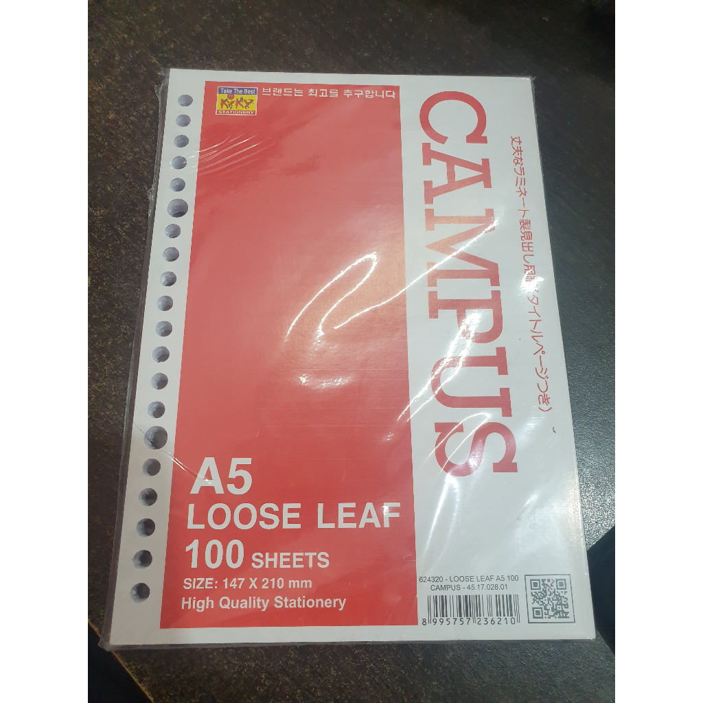 Jual Loose Leaf KIKY A5 20 Holes Bergaris isi 100 Lembar / ISI BINDER Kiky Campus LL A5 100 ...