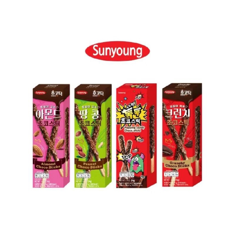 Jual (SALE) BISKUIT CHOCO STICK SUYONG MADE KOREA ALMOND/CRUNCHY CHOCO ...