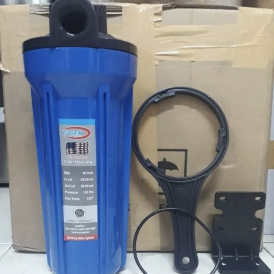 Jual Housing Filter Ukuran 10 inch drat 3/4'' merk Eugen warna Biru ...