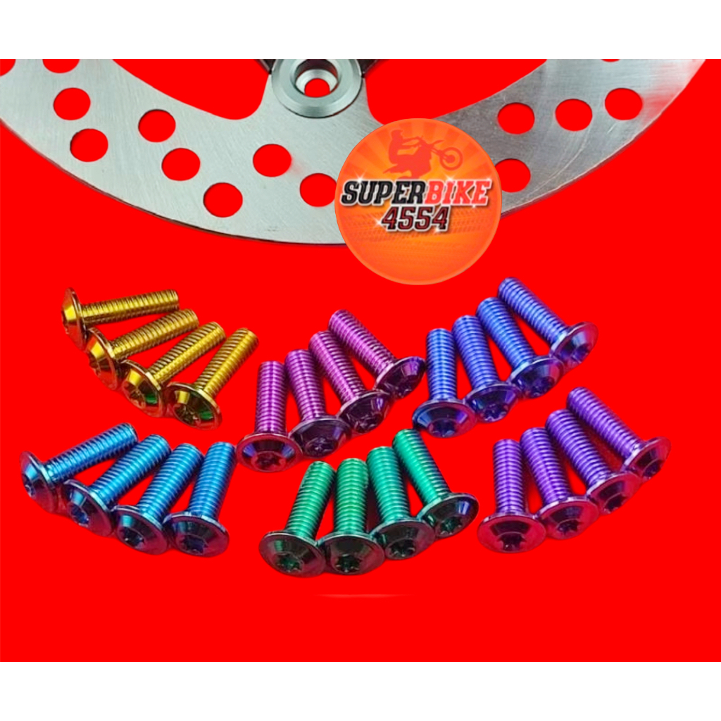 Jual SALE BAUT DISC M8x25mm TITANIUM BOLT YAMAHA HONDA PIRINGAN CAKRAM UNVIERSAL SEMUA MOTOR ...