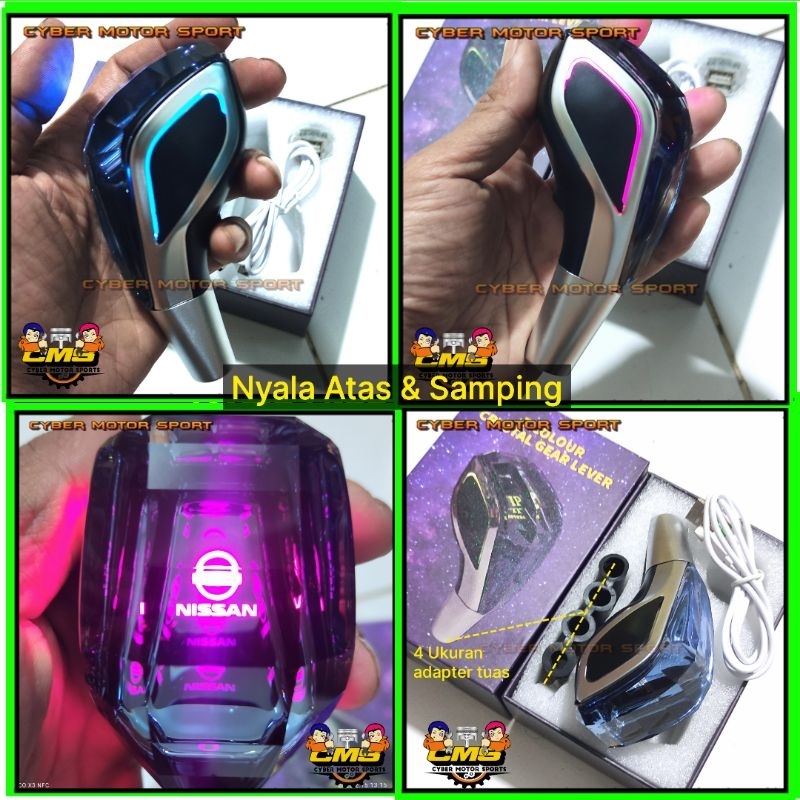 Jual shiftknob mobil Nissan crystal LED RGB Livina serena march grand ...