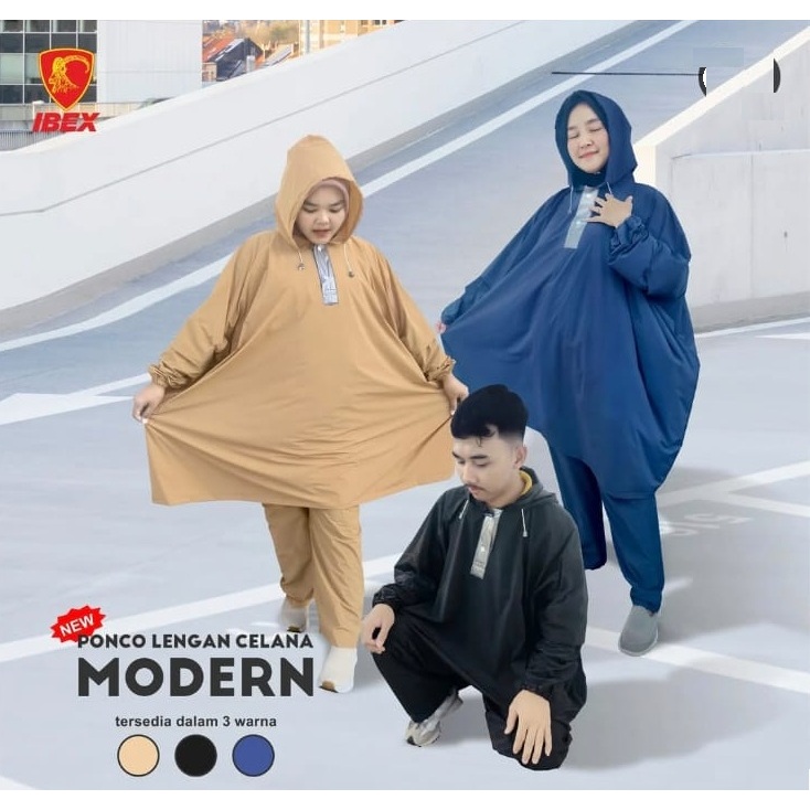 Jual Jas Hujan Ponco Lengan Celana MODERN Ibex Poncho Mantel setelan ...