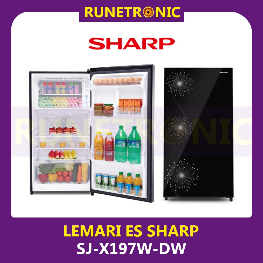 Jual LEMARI ES SHARP 1 PINTU SJ-X197-WDW KULKAS SHARP SJX197WDW 1 PINTU DOUBLE FREEZER 170 Liter ...