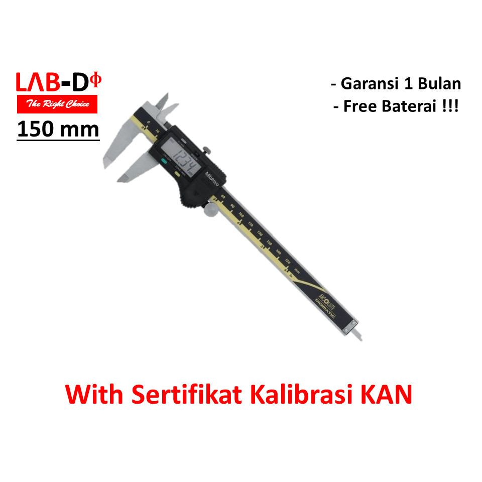 Jual Caliper Digital/Jangka Sorong/Sigmat MITUTOYO 0-150 mm, 6 Inch Include Sertifikat Kalibrasi ...