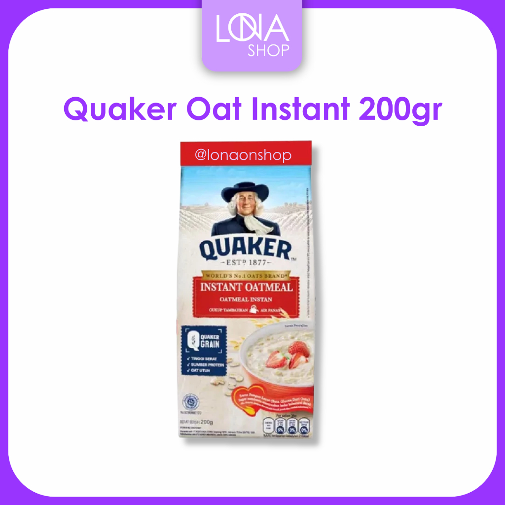 Jual Quaker Oat Instant Cooking 200gr / Oatmeal | Shopee Indonesia