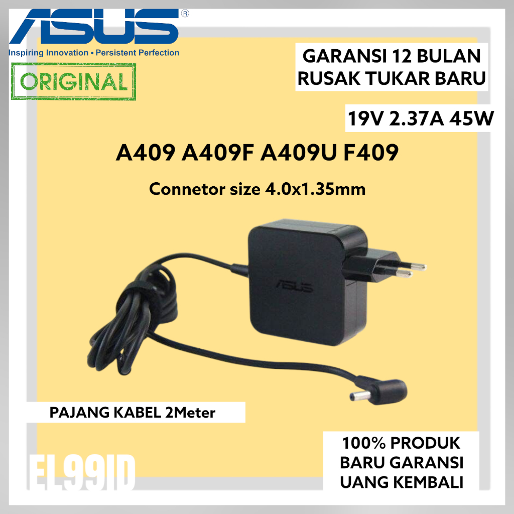 Jual Original Carger Casan Adaptor Charger Asus A409 X409F A409F A409U ...