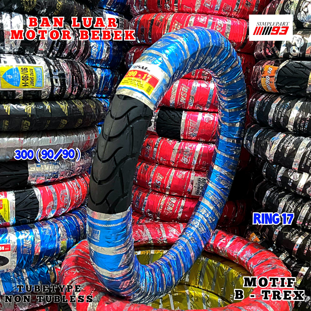 Jual TERMURAH !! - BAN LUAR MOTOR 300 atau 90/90 RING 17 TUBE TYPE ...