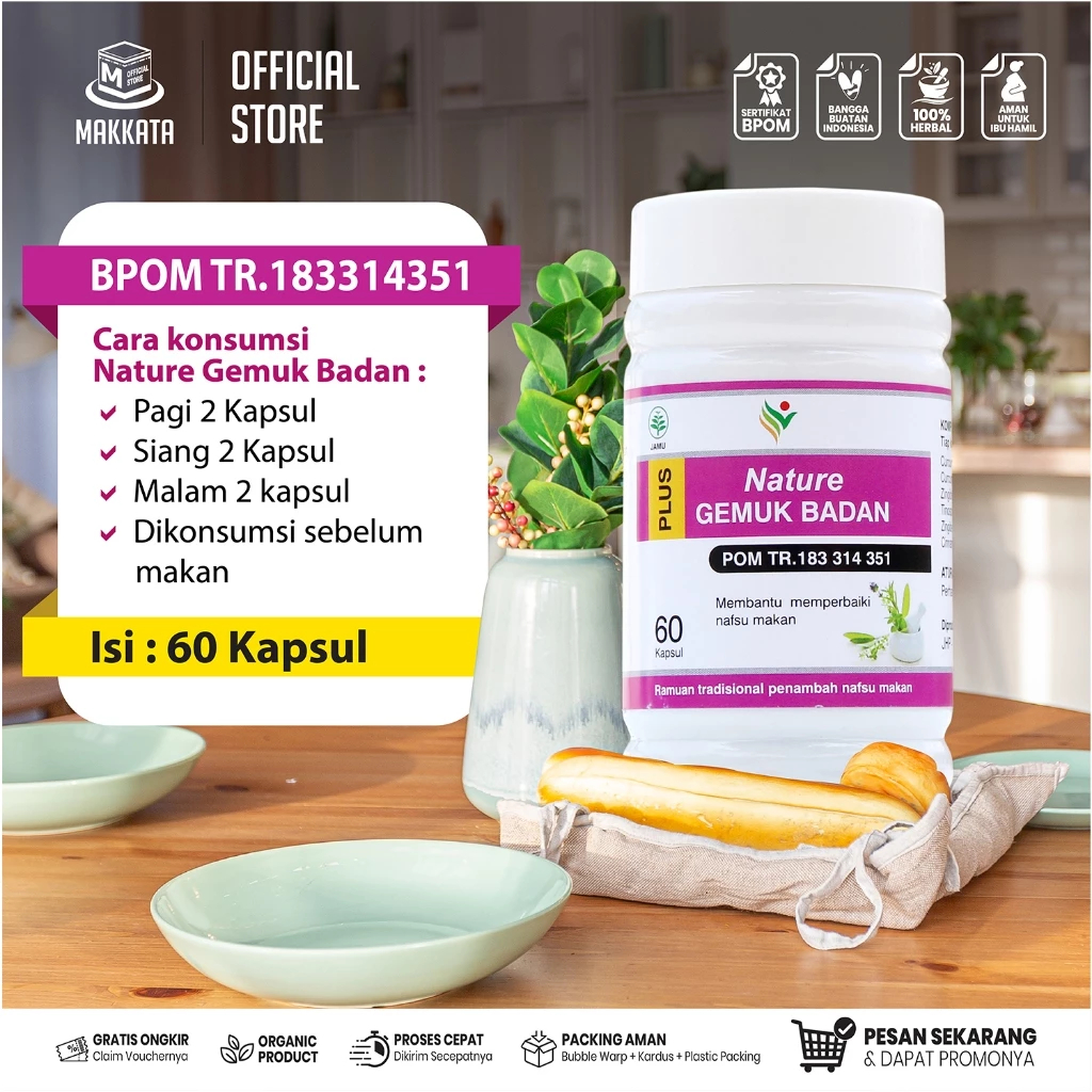 Jual GEMUK BADAN Kapsul Nature Isi 60 Solusi Obat Penggemuk Badan ...