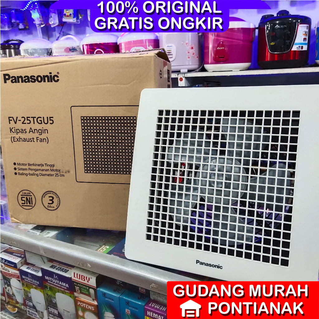 Jual Exhaust Fan Plafon Ceiling Panasonic FV-25TGU wall hexos fan ...