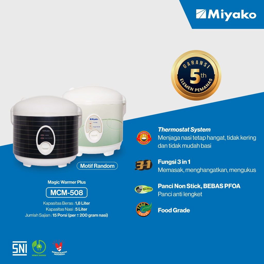 Jual Rice Cooker Miyako MCM-508 | Shopee Indonesia