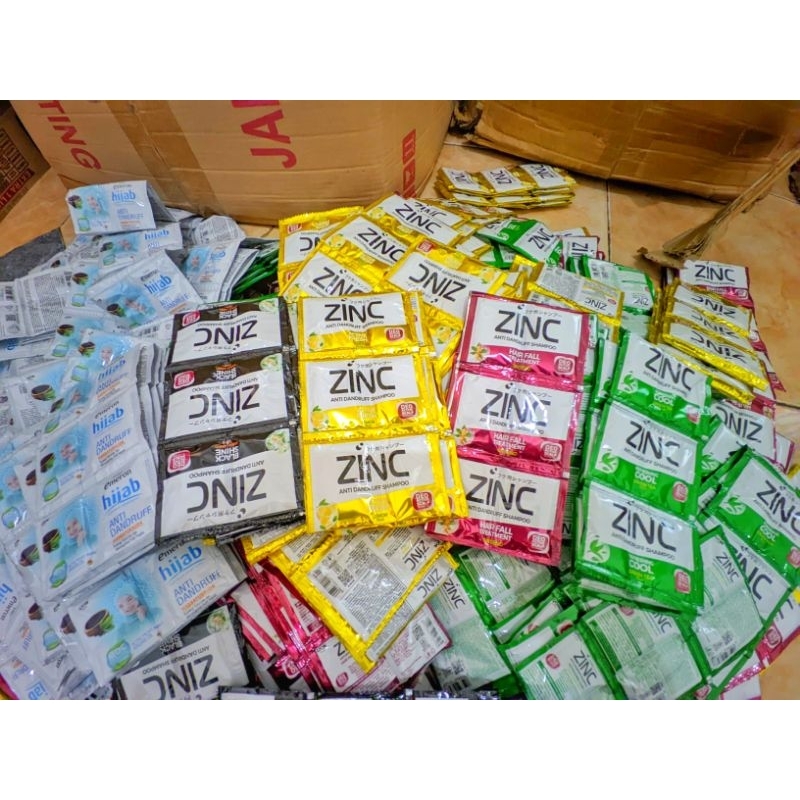 Jual [1/2 Renceng=12sachet] Sampo Sachet Murah Zinc/Zinc Shampo 1/2 ...