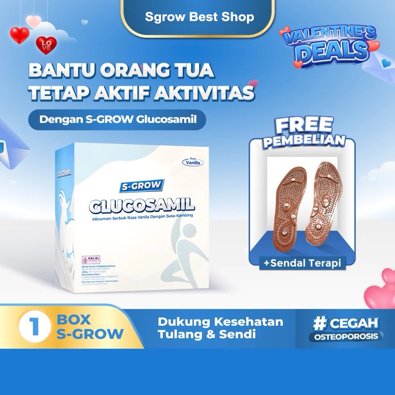 Jual S-GROW GLUCOSAMIL 1 BOX - Susu Bubuk Dewasa Rasa Vanila - Untuk ...