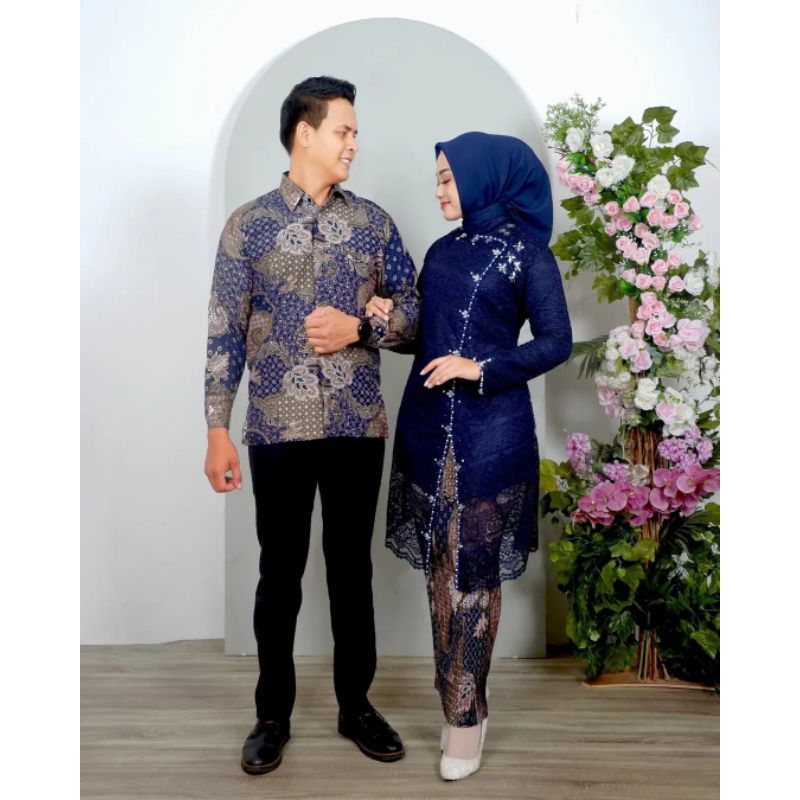 Jual SET KEBAYA COUPLE KEMEJA BATIK PRIA - KEBAYA COUPLE TUNANGAN ...