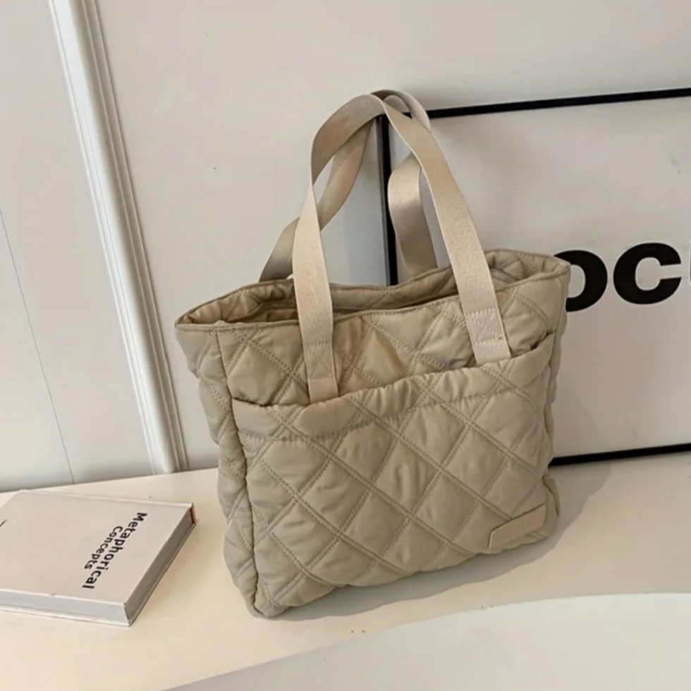 Jual uniQue.id - VONZY Tote Bag Puffy Quilted With 1 Extra Front Pocket ...