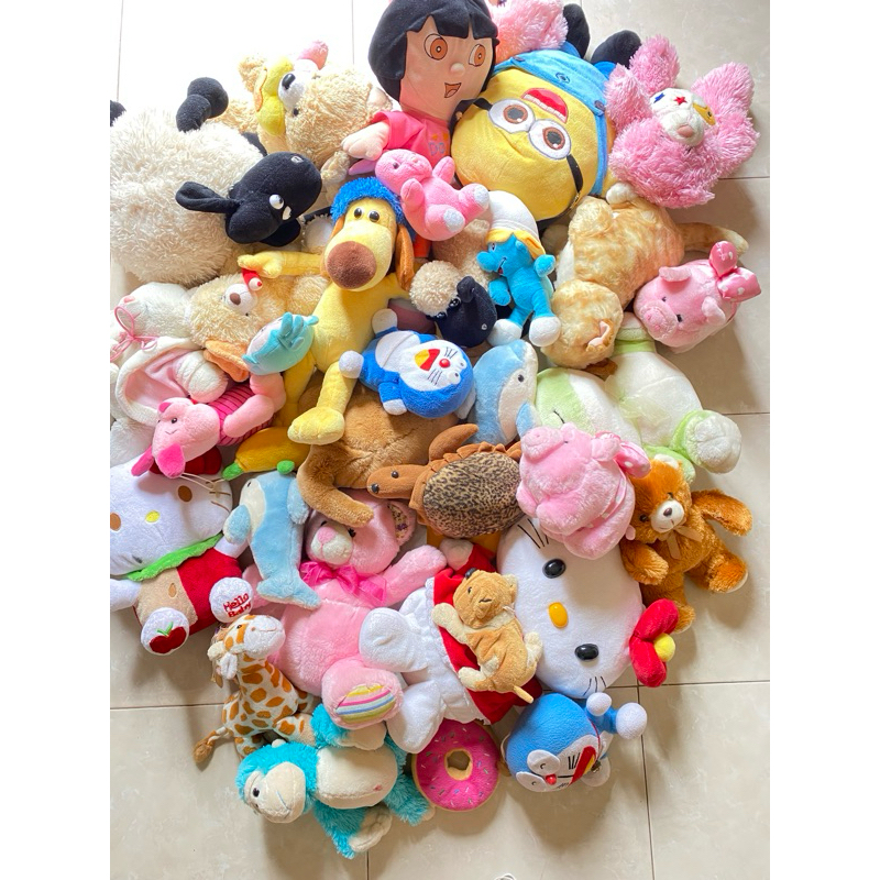 Jual boneka lucu kecil sedang besar binatang kartun hello kitty dora ...