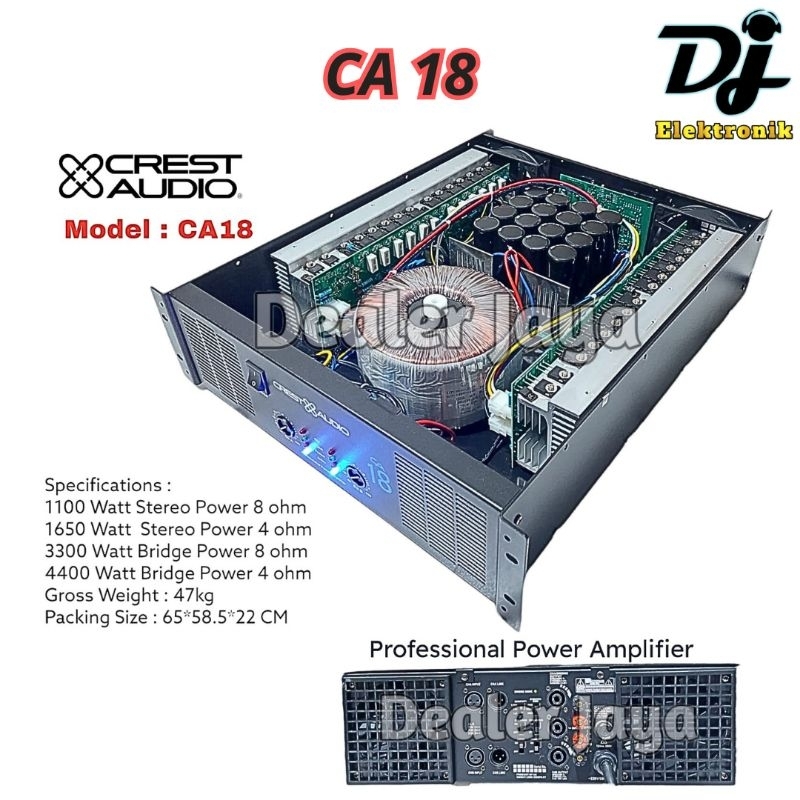 Jual Power Amplifier Crest Audio CA 18 / CA18 - 2 channel (CrestAudio ...