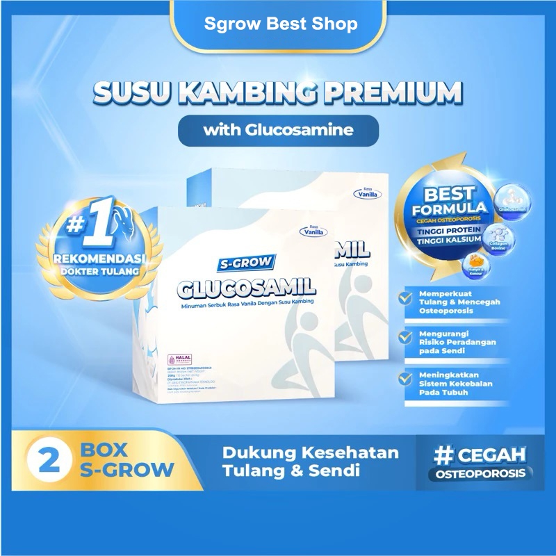 Jual S-GROW GLUCOSAMIL 2 BOX - Susu Bubuk Dewasa Rasa Vanila - Untuk ...