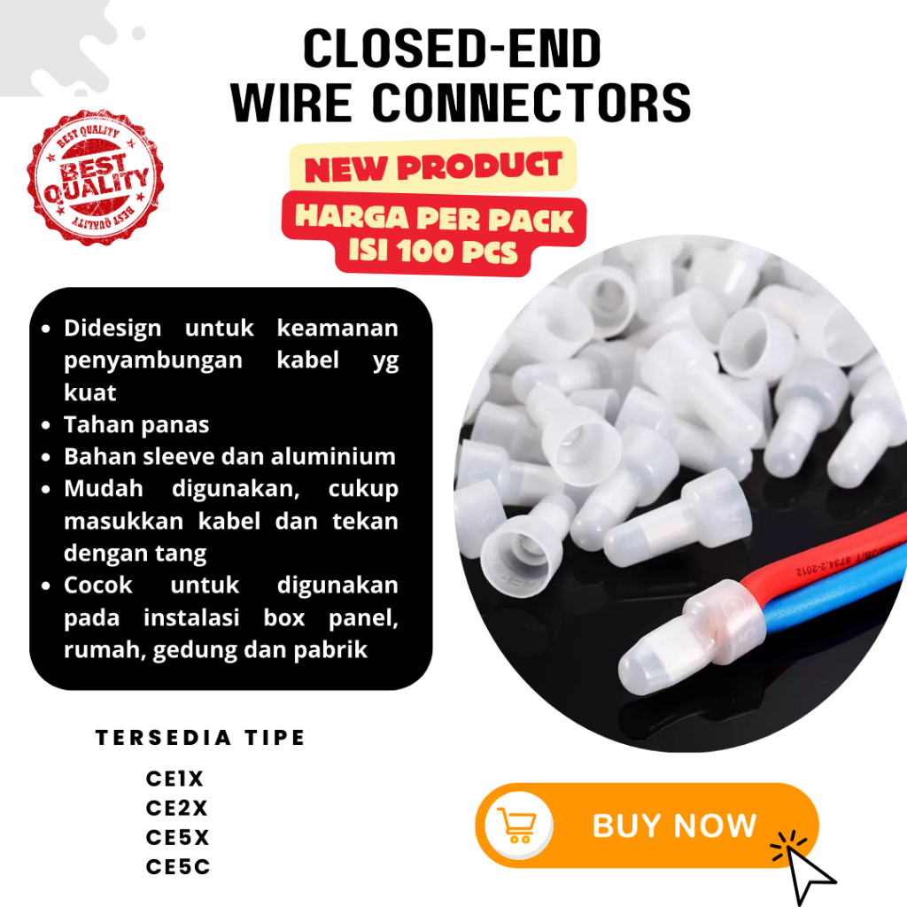 Jual LASDOP PRESS 100 pcs / Terminal Sambungan Kabel Nylon / Penutup ...