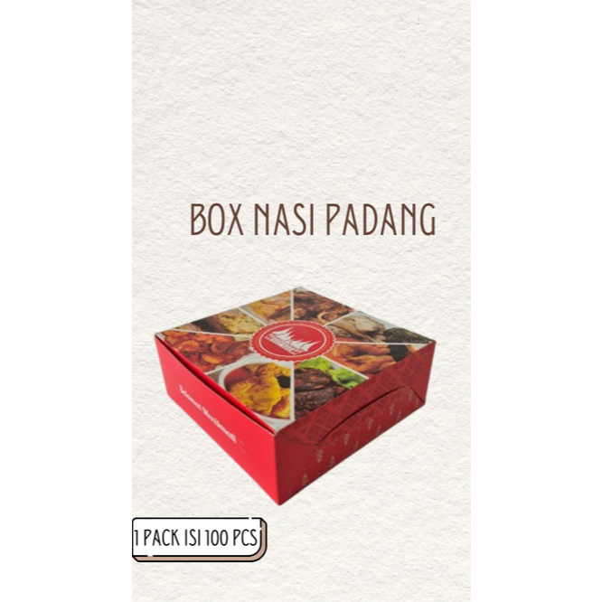 Jual Kemasan Cantik / Box Nasi Padang / Dus Nasi Padang / Bos Nasi / Dus Nasi / isi 100 / np ...
