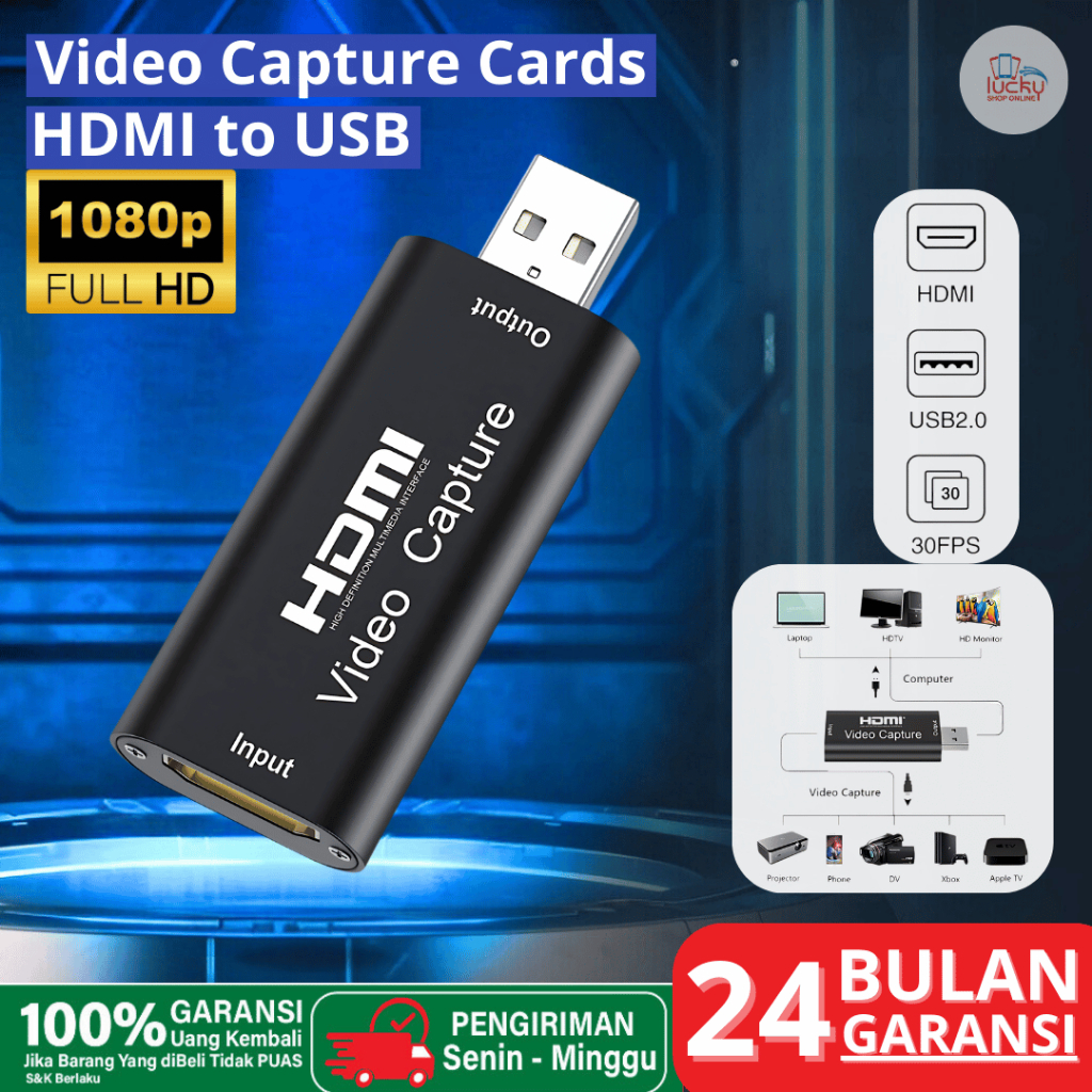 Jual USB HDMI Video Capture Support Resolution 4K | Shopee Indonesia