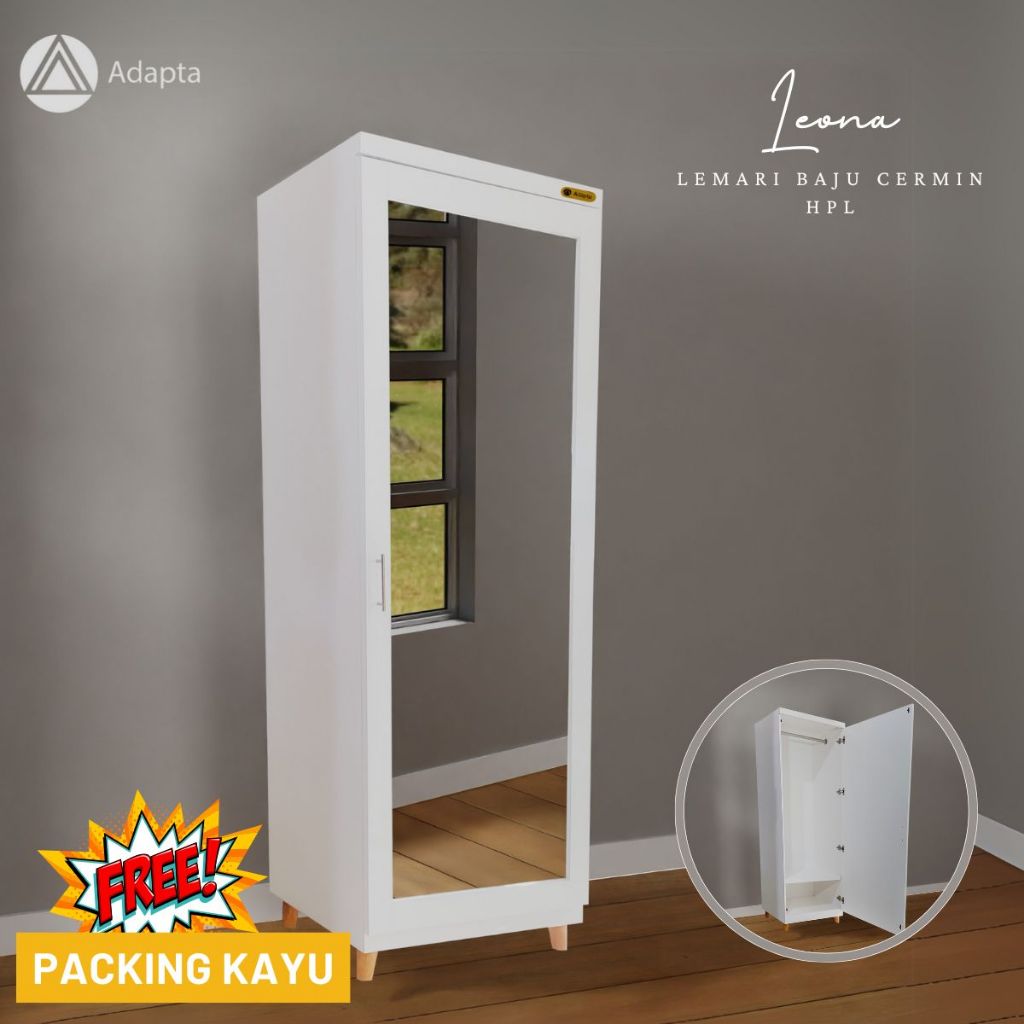 Jual Adapta - Lemari Baju Kaca Pintu Swing HPL - Lemari Baju Kaca ...