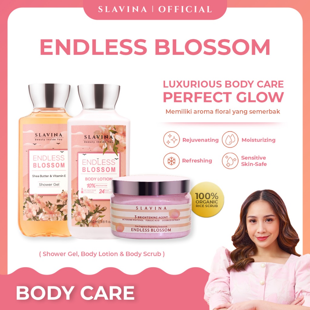 Jual SLAVINA Paket Body Care Endless Blossom | sabun hand body lotion ...