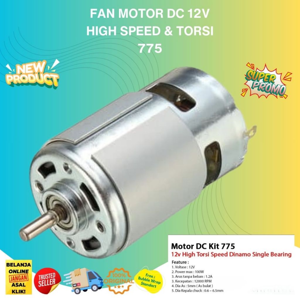 Jual Dinamo Motor 775 Fan Motor DC 12V High Speed & Torsi | Shopee Indonesia