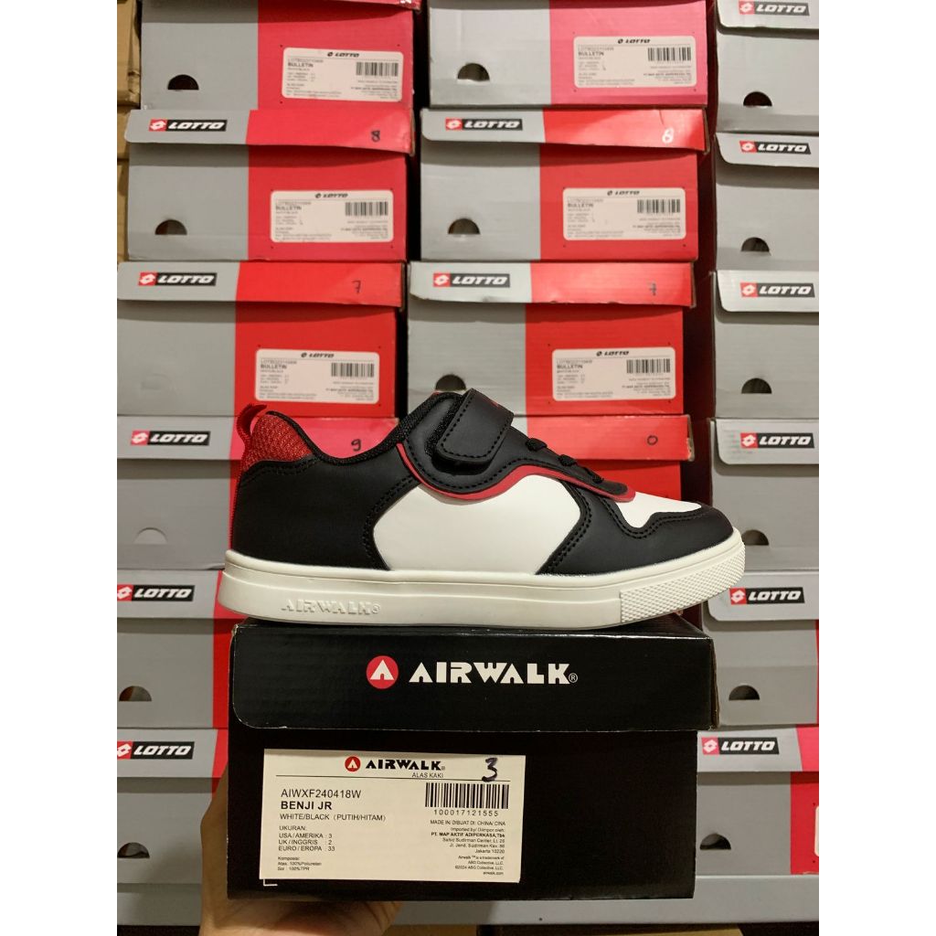 Jual Airwalk Benji Jr White/Black Kids Shoes Original | Shopee Indonesia