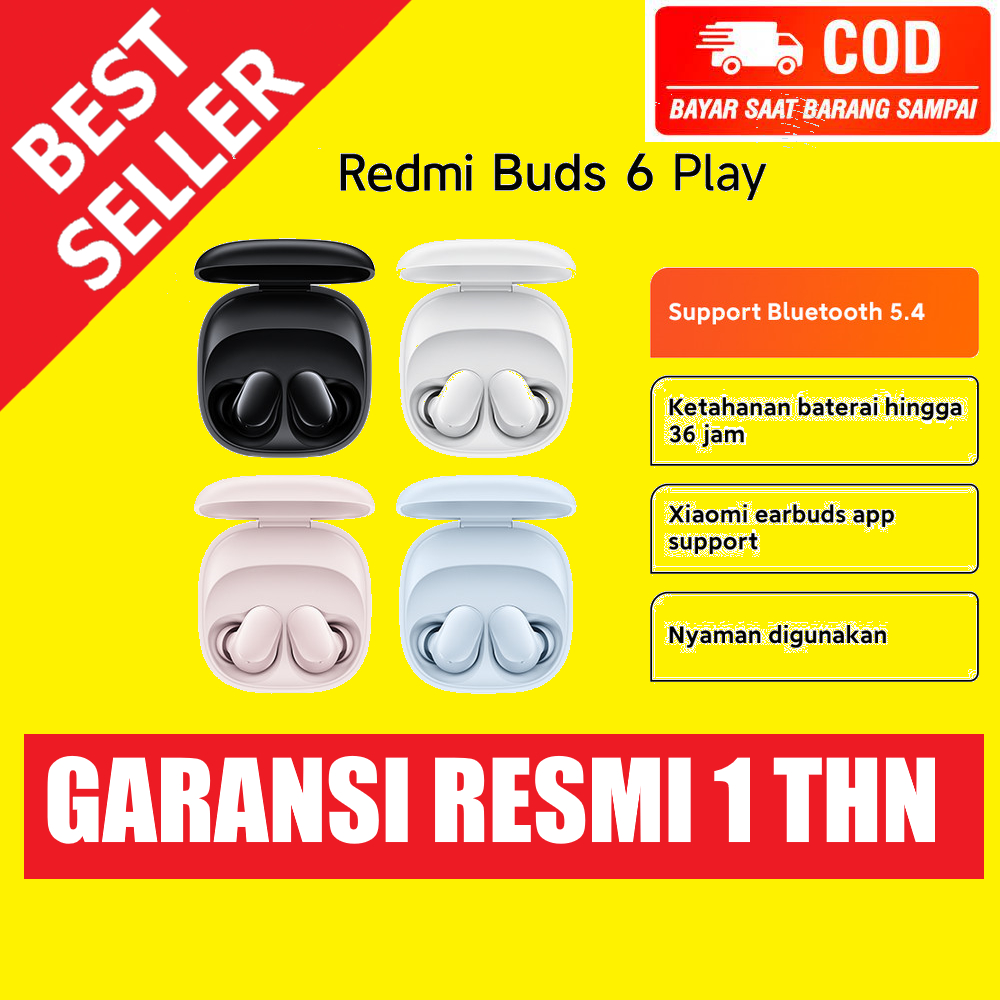 Jual Xiaomi Redmi Buds 6 Play Bluetooth TWS Earphone Headset Headphone ...
