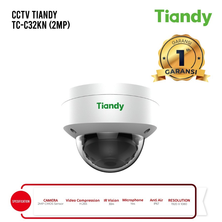 Jual TIANDY CCTV TIANDY TC-C32KN 2MP FIXED IR WIFI DOME CAMERA | Shopee ...