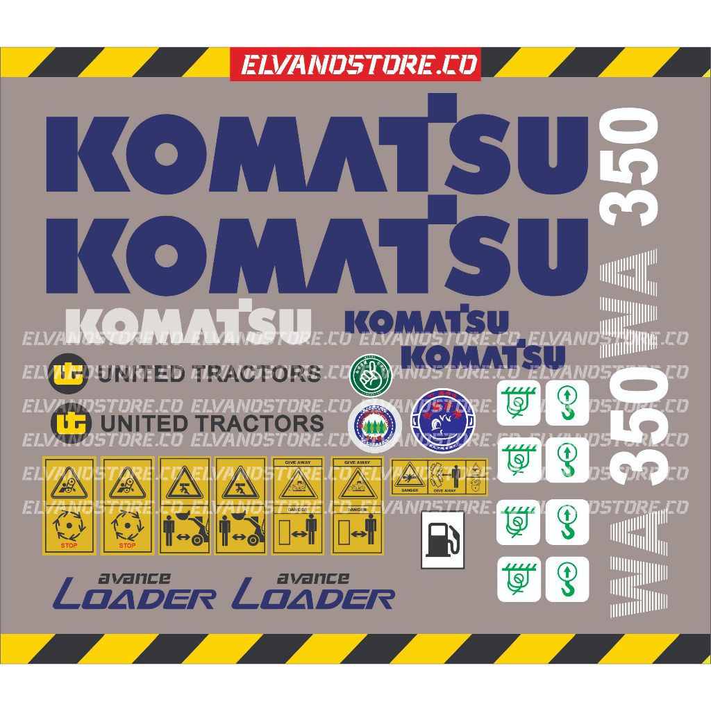 Jual STICKER ALAT BERAT STIKER Loader Komatsu WA350 BAHAN HIGH QUALITY ...