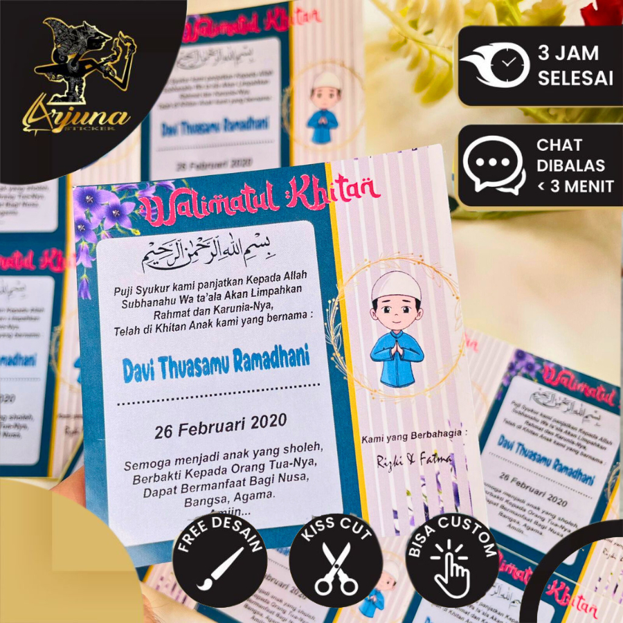 Jual 2-4 Sticker Kotak Tasyakuran Khitanan Stiker Syukuran Walimatul ...