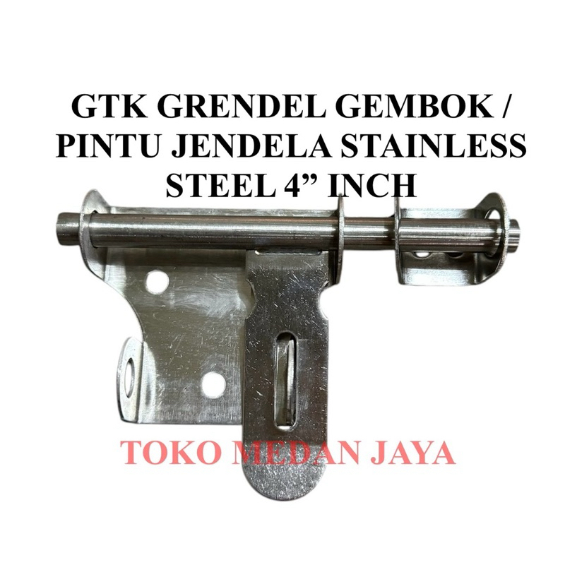 Jual GTK/ GRENDEL GEMBOK/ GRENDEL PINTU JENDELA 4” INCH STAINLESS STEEL ...