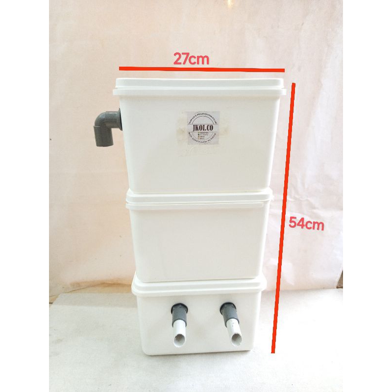 Jual TRICKLE BOX FILTER AQUARIUM KOLAM IKAN HIAS XS MINI 3SUSUN TANPA ...