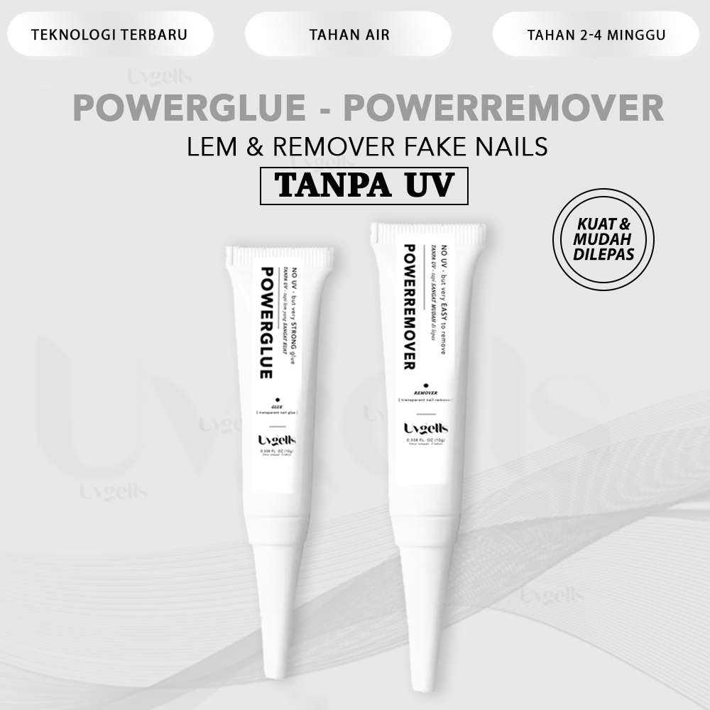 Jual (BPOM) Powerglue & Powerremover - LEM TANPA UV / Lem kuku / Lem ...