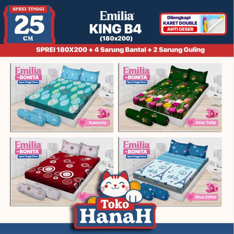 Jual Hannah Coll - COD BONITA Sprei King B4-2 180 x 200 cm Tinggi 25 cm ...