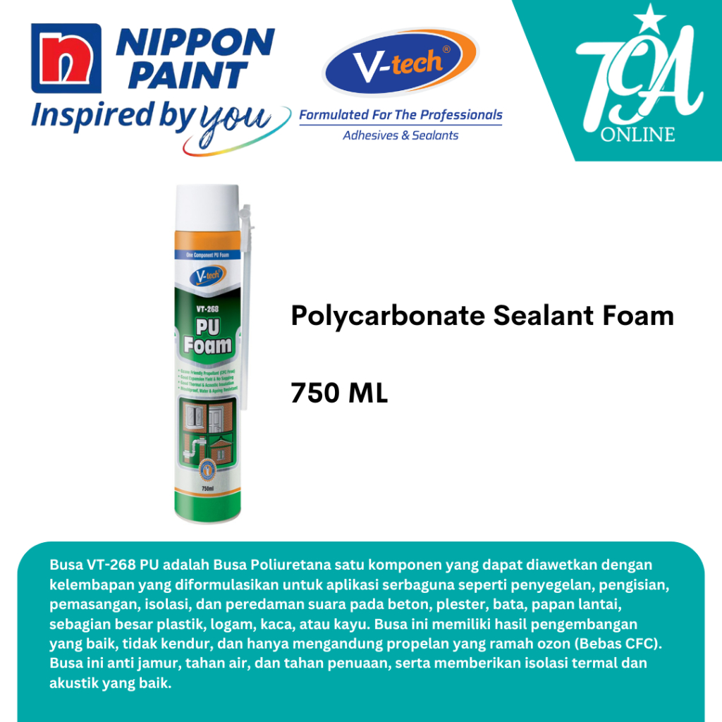 Jual V TECH / NIPPON PAINT Polyurethane Sealant Foam 750 ml | Shopee ...