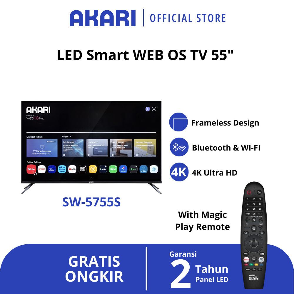 Jual AKARI Smart TV 55 inch WEBOS UHD 4K Voice Command SW-5755S ( LED ...
