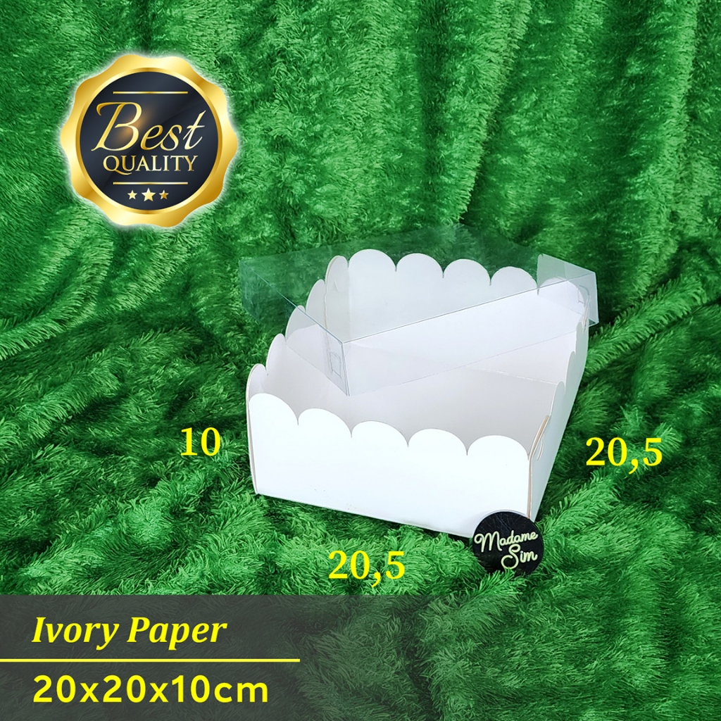 Jual BOX MIKA PUTIH - DOS KUE KERING LAMINASI - KOTAK DESSERT 20x20x10 ...